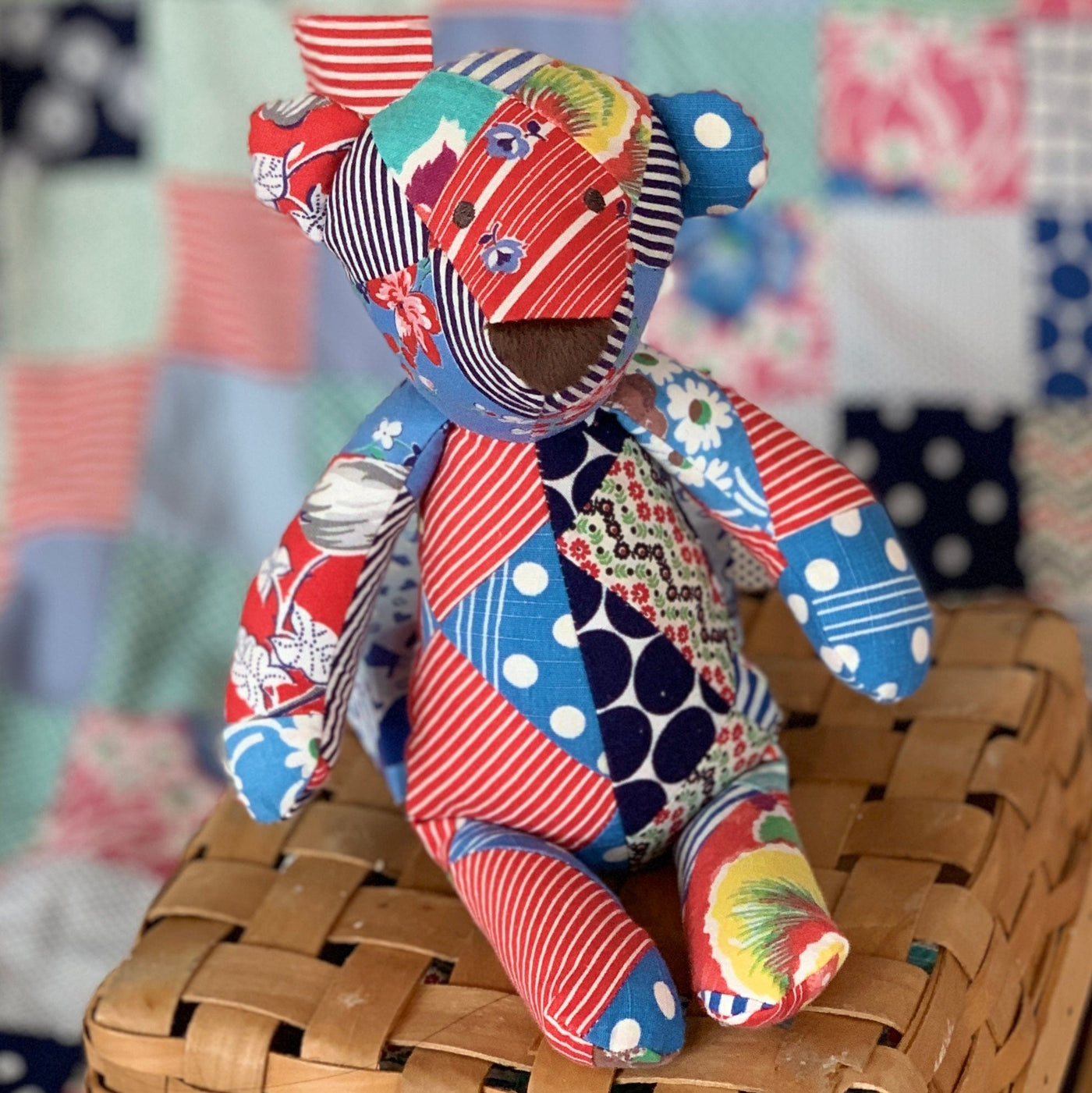 1940s Vintage Quilt Bitty Bear – The Patchwork Bear